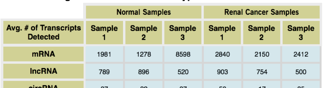 RNA type table – Cofactor Genomics